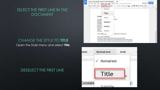 Google docs Formatting Exercise | PPTX