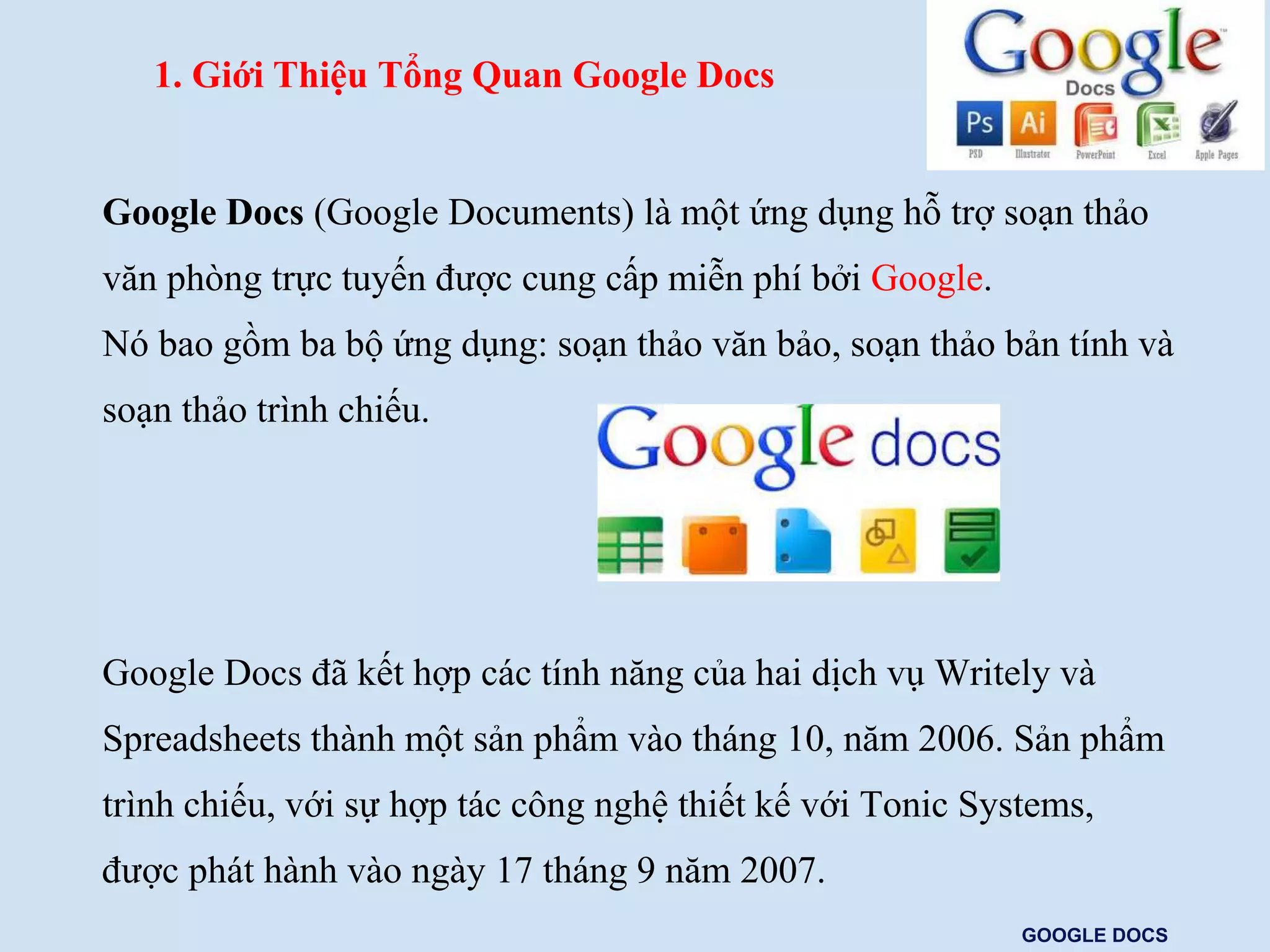 Tìm hiểu về Google docs | PPTX