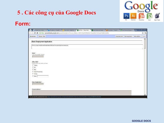 Tìm hiểu về Google docs | PPTX