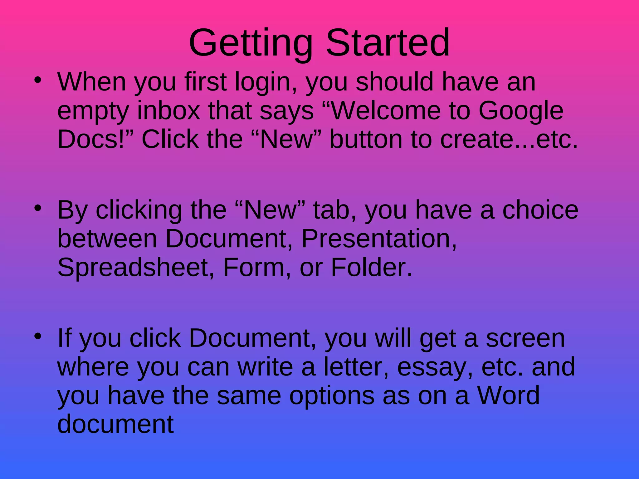 Google Docs Powerpoint | PPT