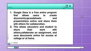 Google Docs and Google Sheet | PPTX