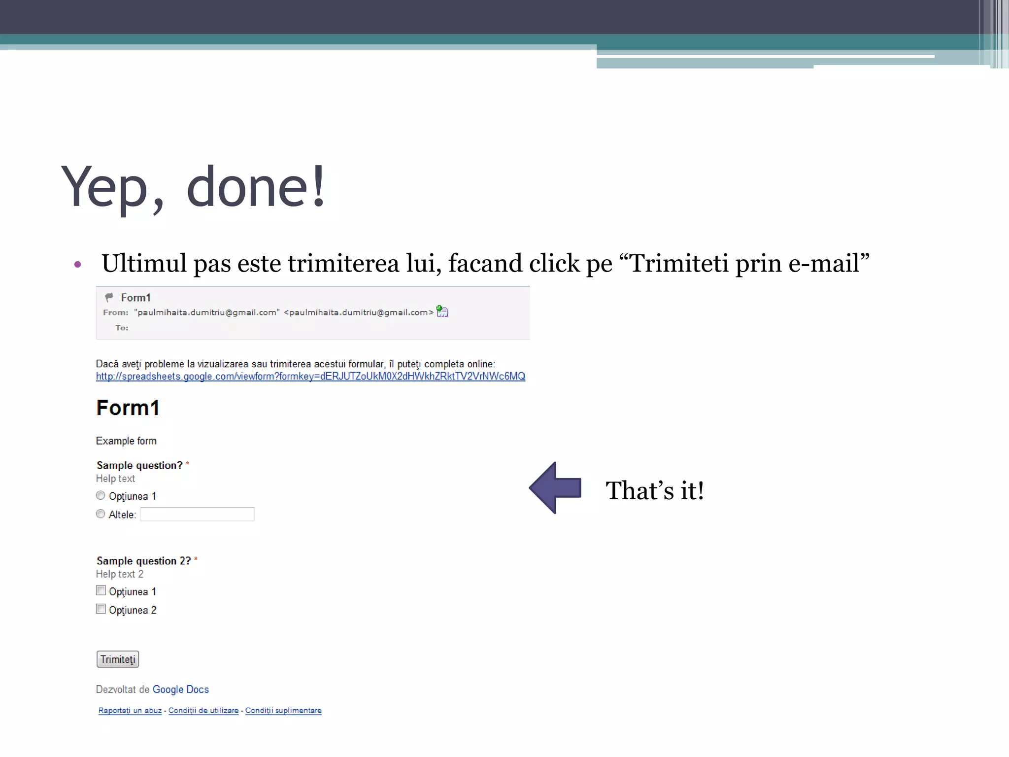 Google docs – formulare feedback | PPTX