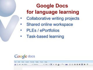 Google Docs and Wikis for Language Learning | PPT