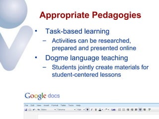 Google Docs and Wikis for Language Learning | PPT