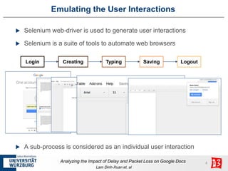 Analyzing the Impact of Delay and Packet Loss on Google Docs | PPT