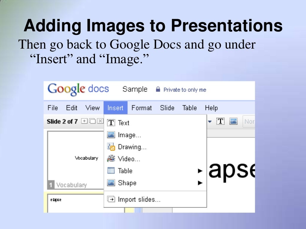 Google docs presentation