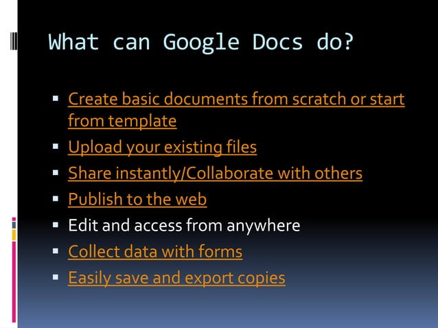 Google Docs Presentation Google Docs Presentation