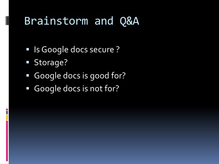 Google Docs Presentation Google Docs Presentation