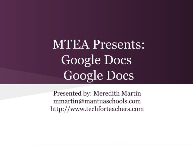 Intro to Google Docs | PPT