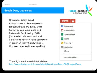 Google docs tvtcs2012 | PPT