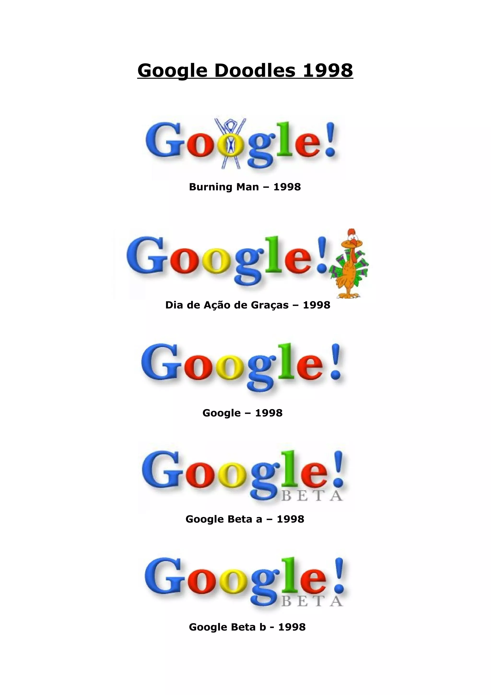 Google Doodles 1998 | PDF