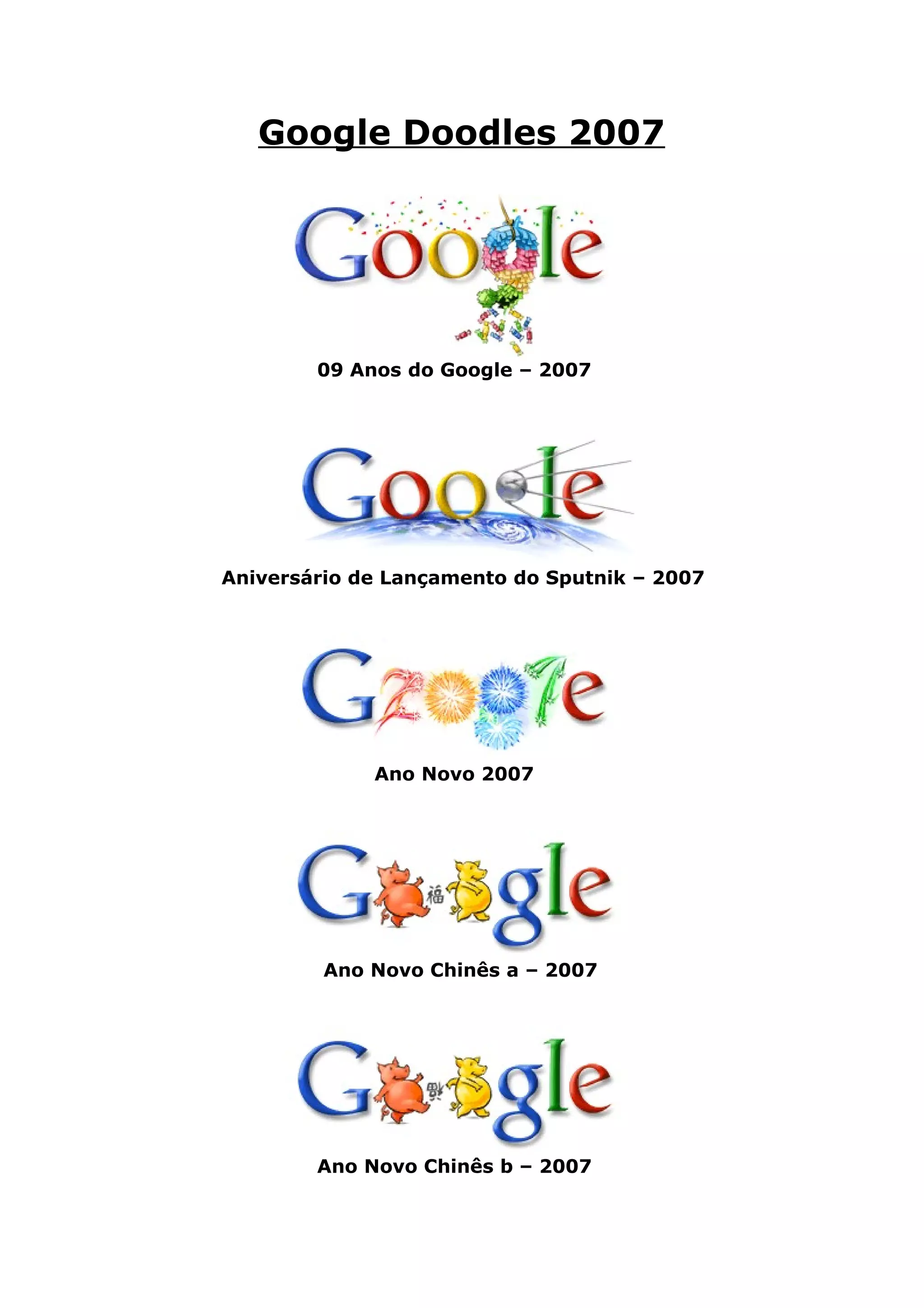 Google Doodles 2007 | PDF