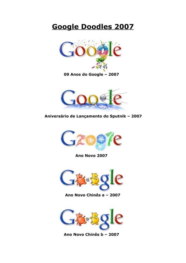 Google Doodles 2007 | PDF