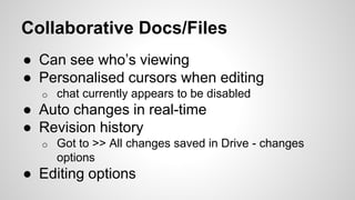 Google Drive/Docs for Classrooms - a short introduction | PPTX