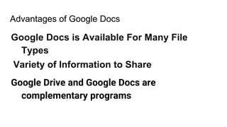 Google drive & docs | PPTX | Desktop Publishing | Computer Software and ...