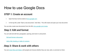 Google drive & docs | PPT