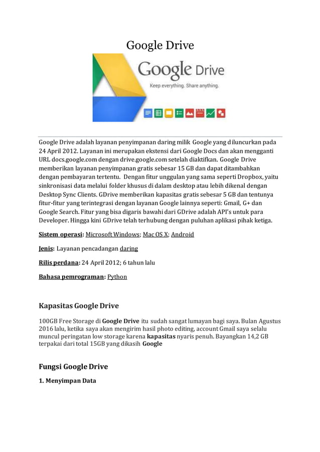 Google drive presentation | PDF