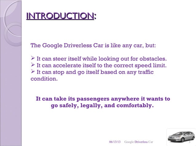 Google driverless cars | PPT