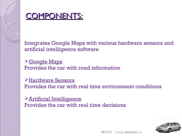 Google driverless cars | PPT