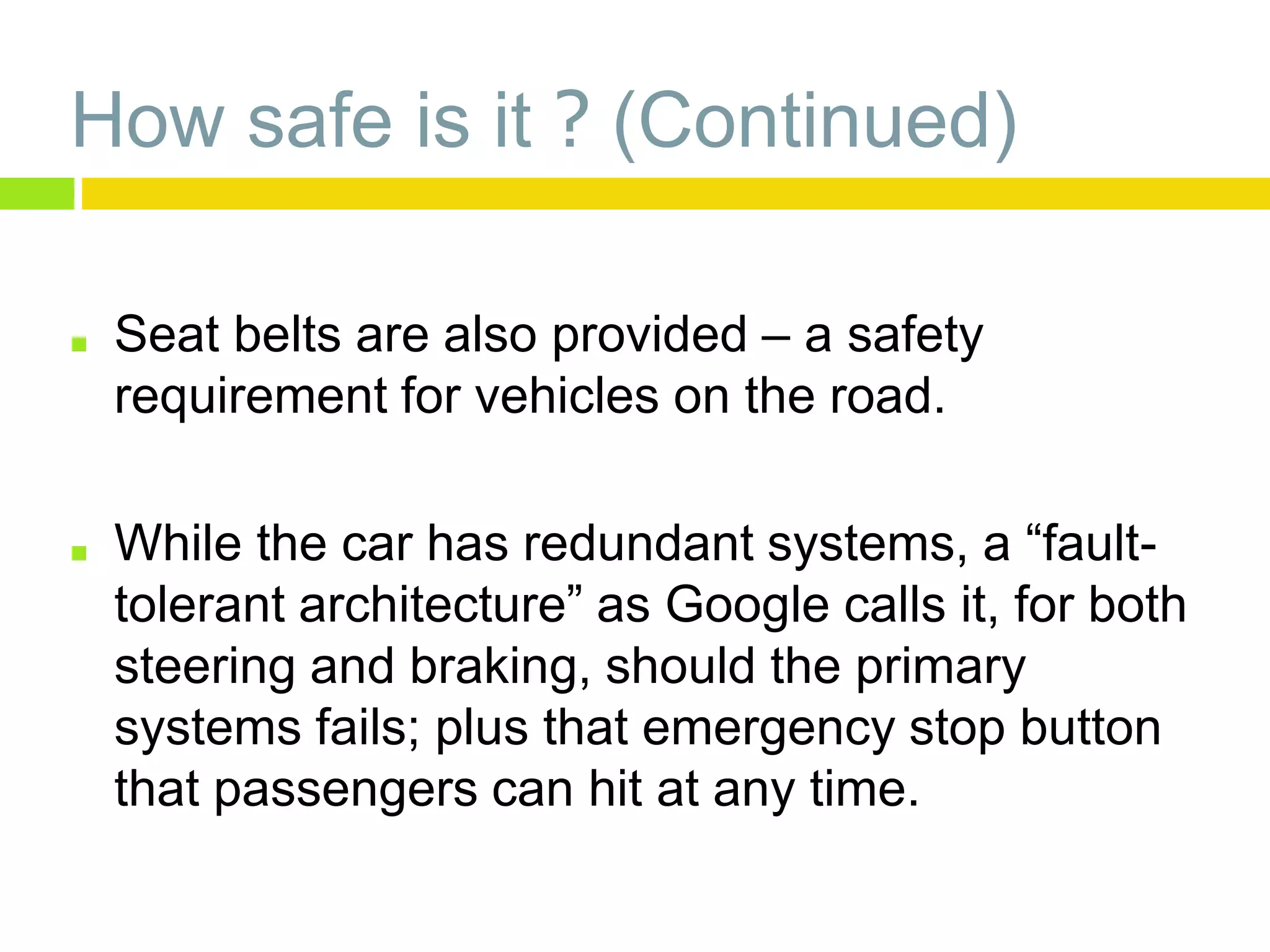 Google Driverless Cars | PPTX