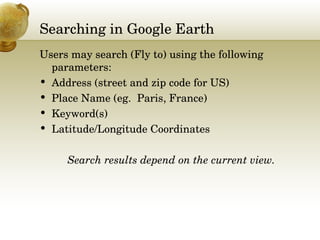 Google Earth Basics | PPT