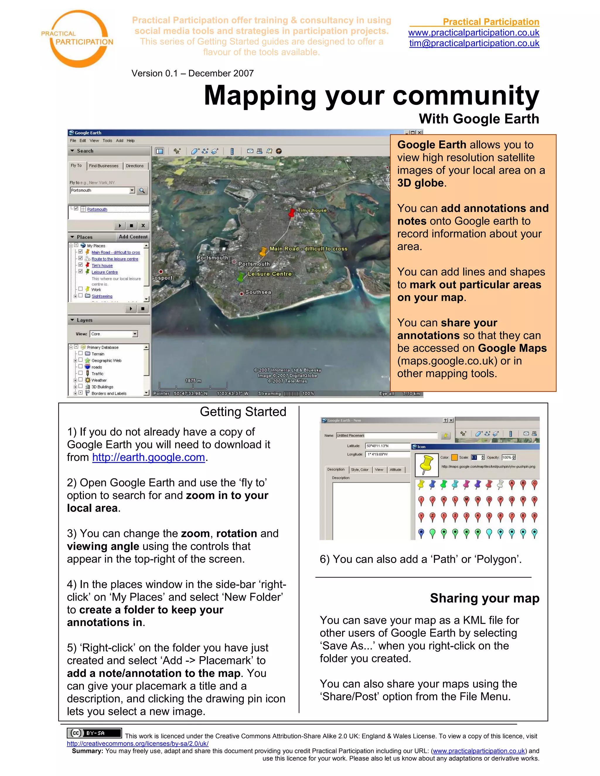 Google Earth One Page Guide | PDF