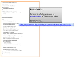 Google email confirmation summary | PPT