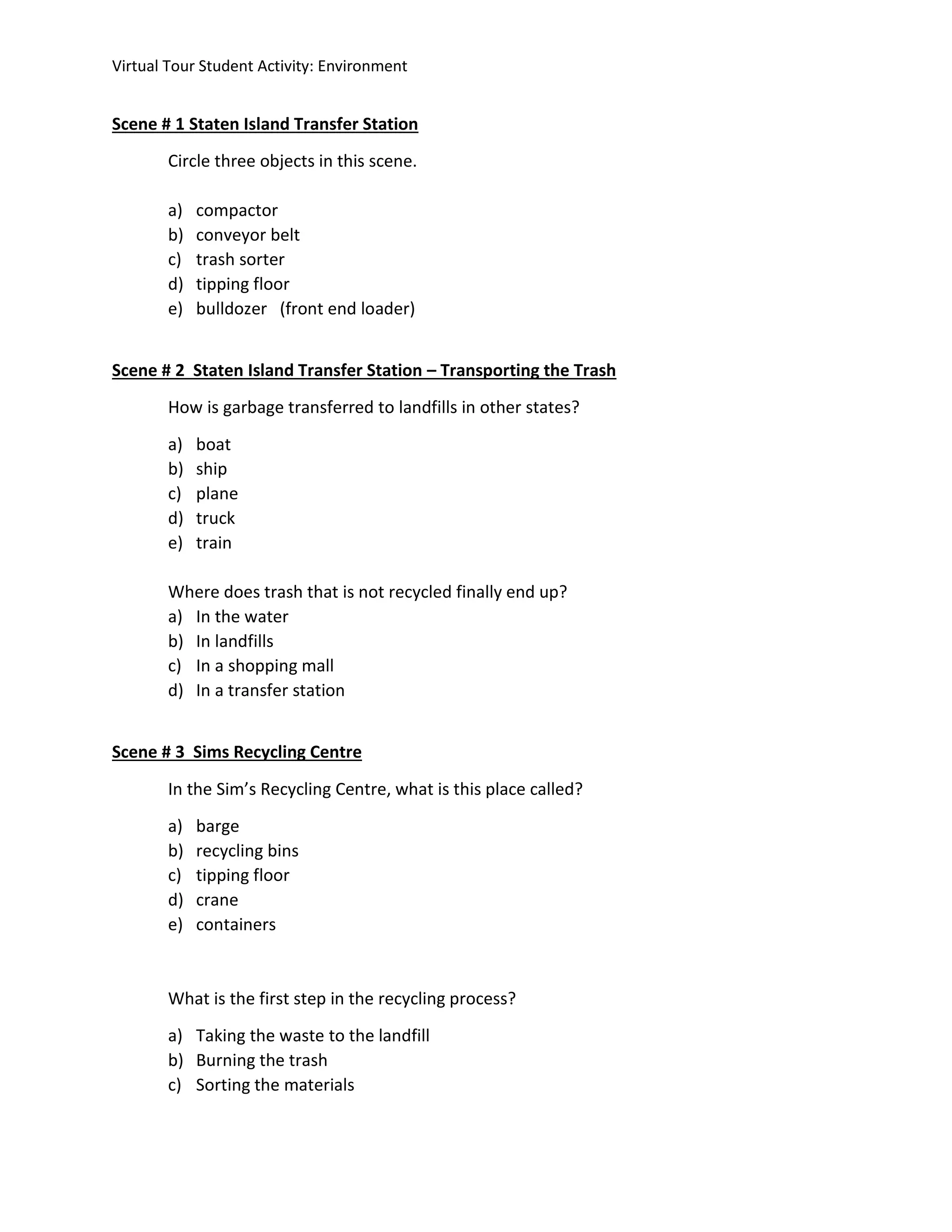 Google Expedition Tour - Environment -example worksheet activity | PDF