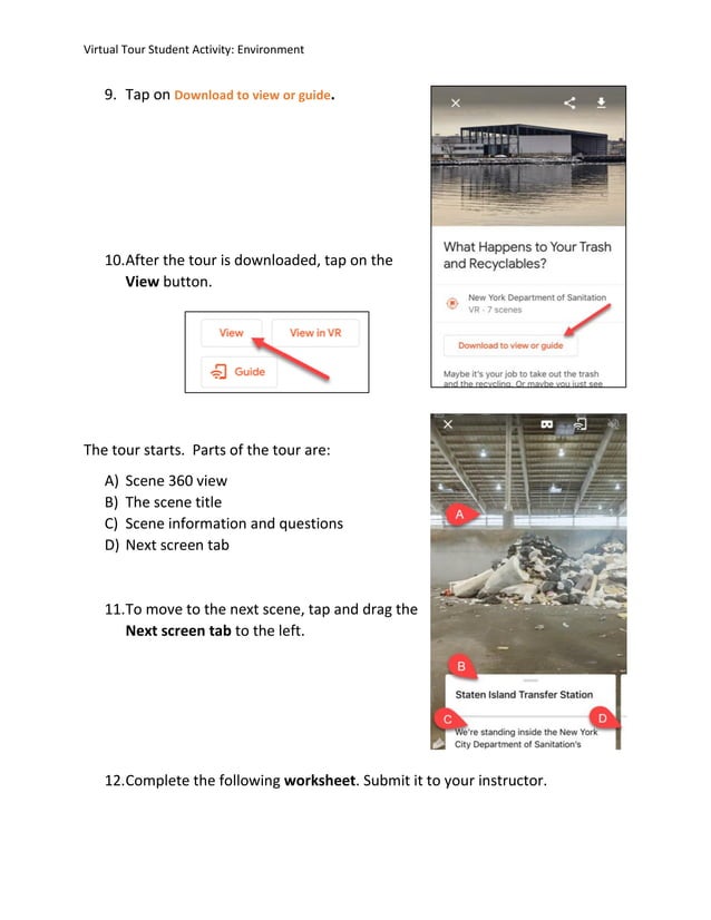 Google Expedition Tour - Environment -example worksheet activity | PDF
