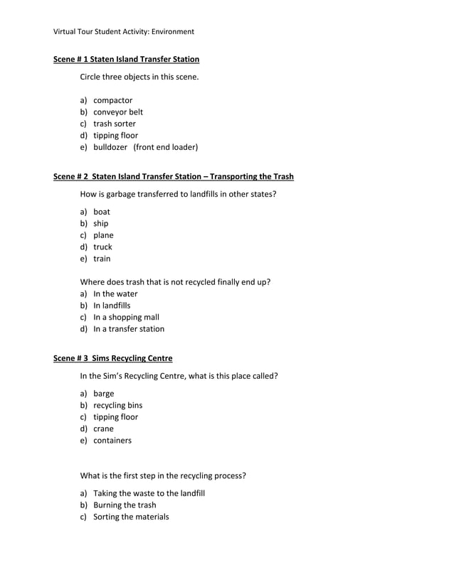 Google Expedition Tour - Environment -example worksheet activity | PDF