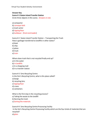 Google Expedition Tour - Environment -example worksheet activity | PDF