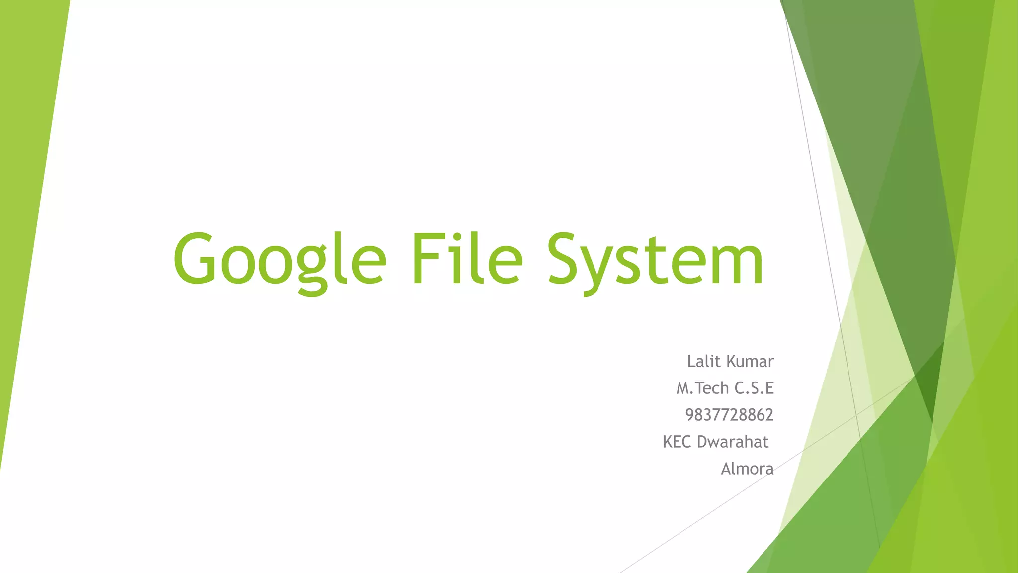 Google file system | PPT