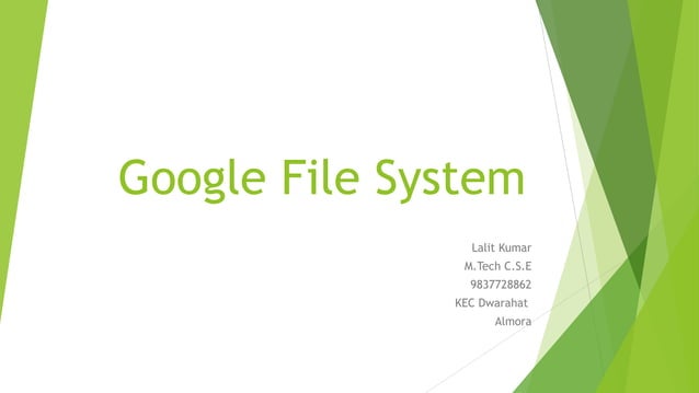 Google file system | PPT