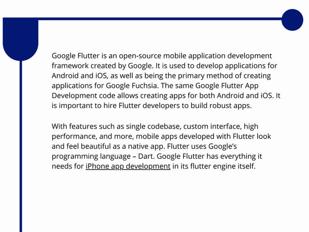 Google flutter app development | PPT