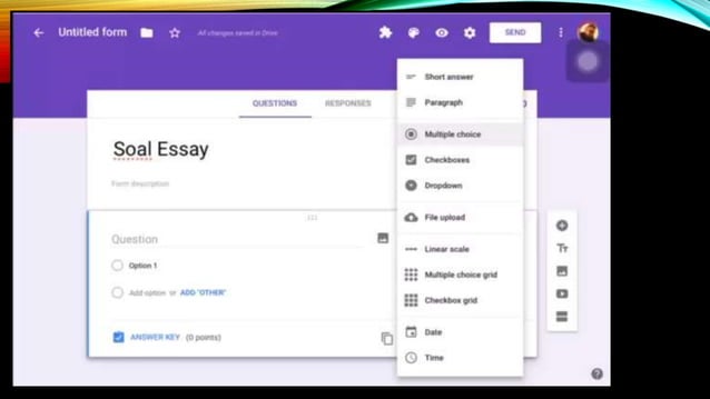 how to use google form for teachers to make questions | PPT