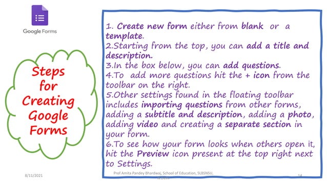 Google Forms ppt | PDF