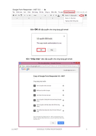 Google Form Responder - Tự động gửi email cho người đăng ký form | PDF