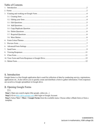 Google forms, quiz preparation with google forms | PDF | Search | Internet