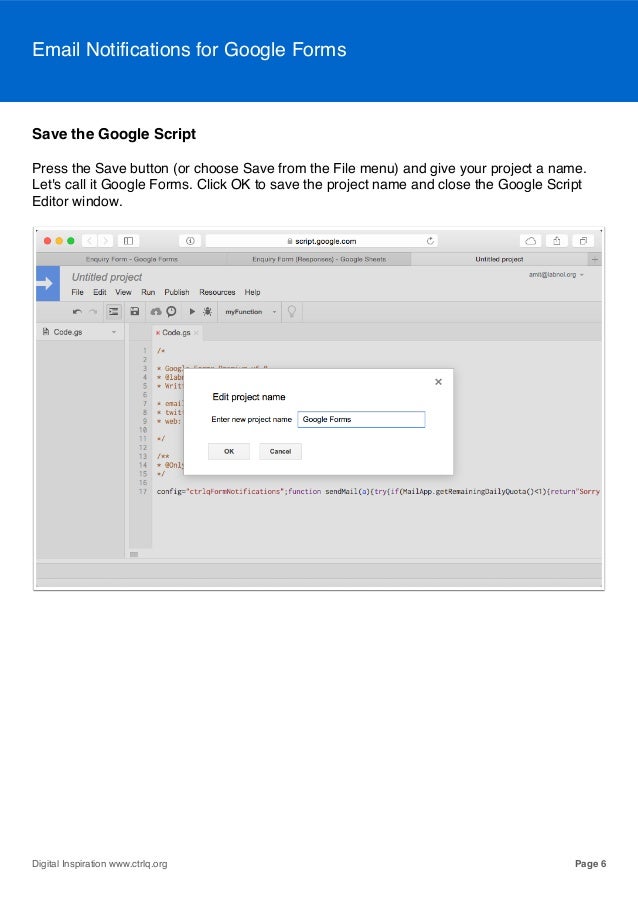 Send Google Forms by Email