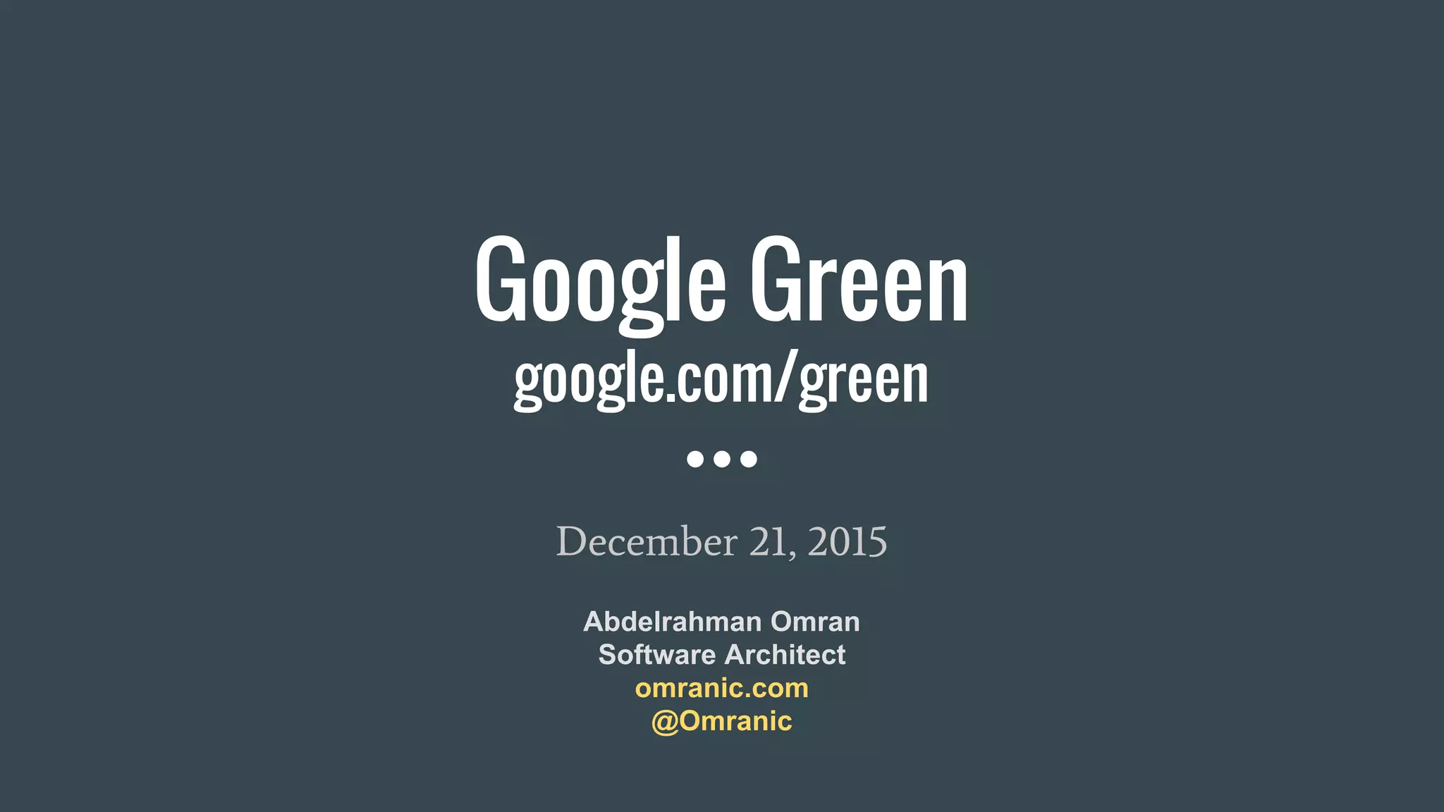 Google Green | PDF | Technology & Computing