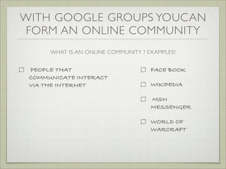 Using Google groups in education. | PDF | Internet | Computing