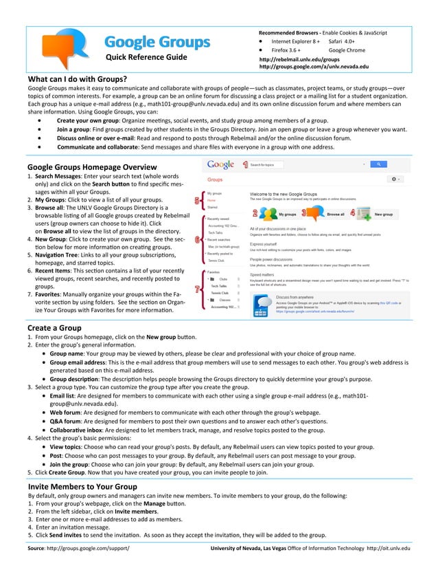 Google groups quick reference guide | PDF