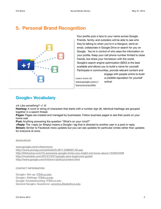 Best 5 Uses of Google+ | PDF | Social Networking | Internet