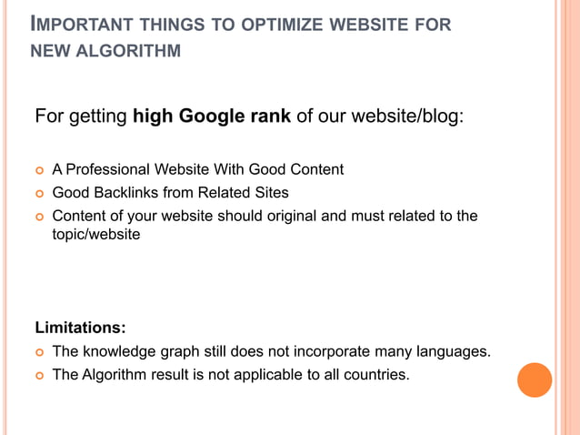 Google hummingbird algorithm ppt | PPT