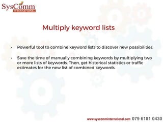 Google Keyword Planner Tool | PPTX