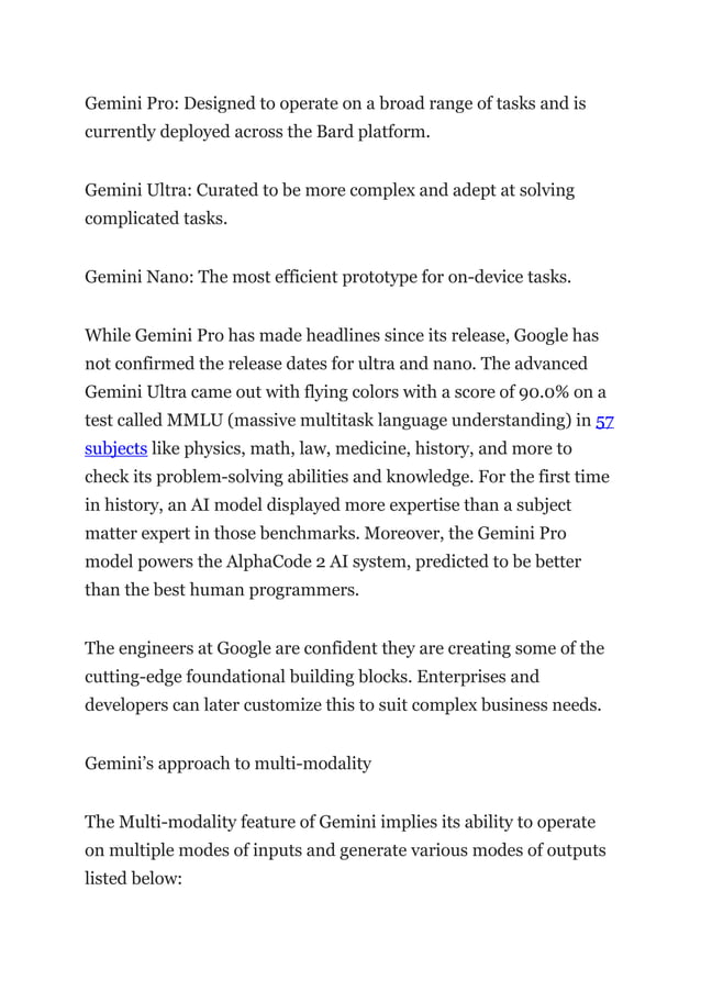 Google Launches Gemini: Its Most Capable AI Model Yet For Bard | PDF