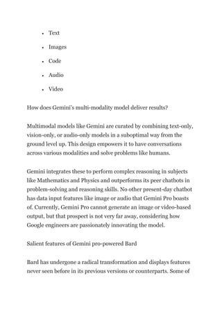 Google Launches Gemini: Its Most Capable AI Model Yet For Bard | PDF