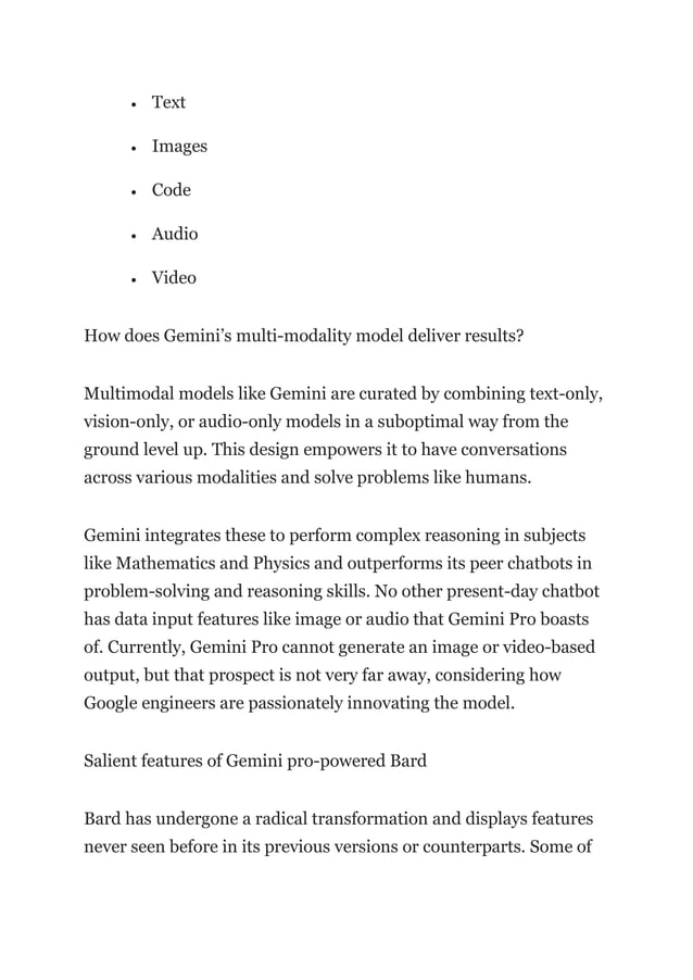 Google Launches Gemini: Its Most Capable AI Model Yet For Bard | PDF