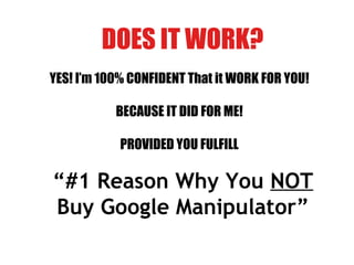Google Manipulator Scam Review | PPT | Free Download