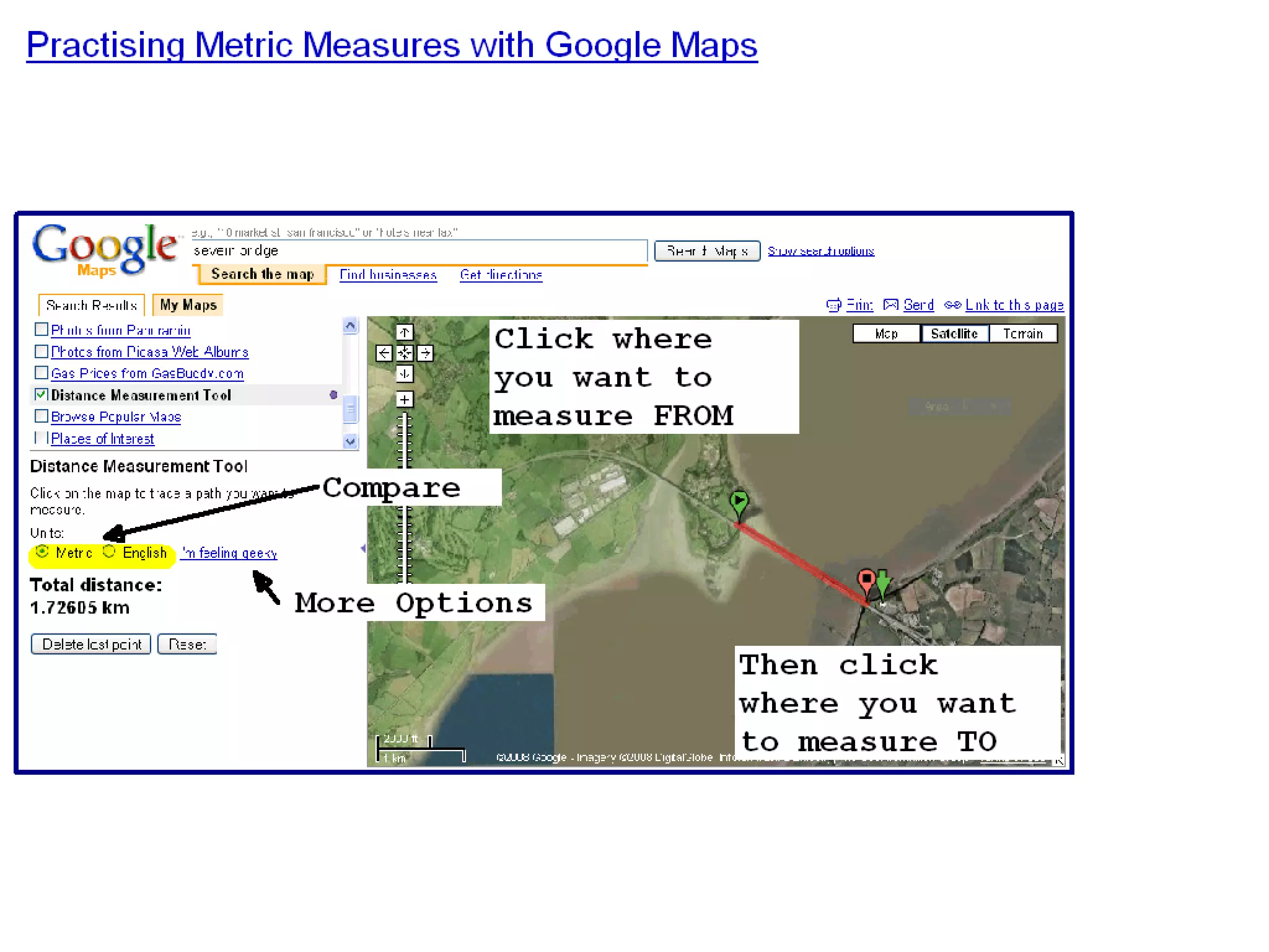 Practising Metric Measures with Google Maps | PPT